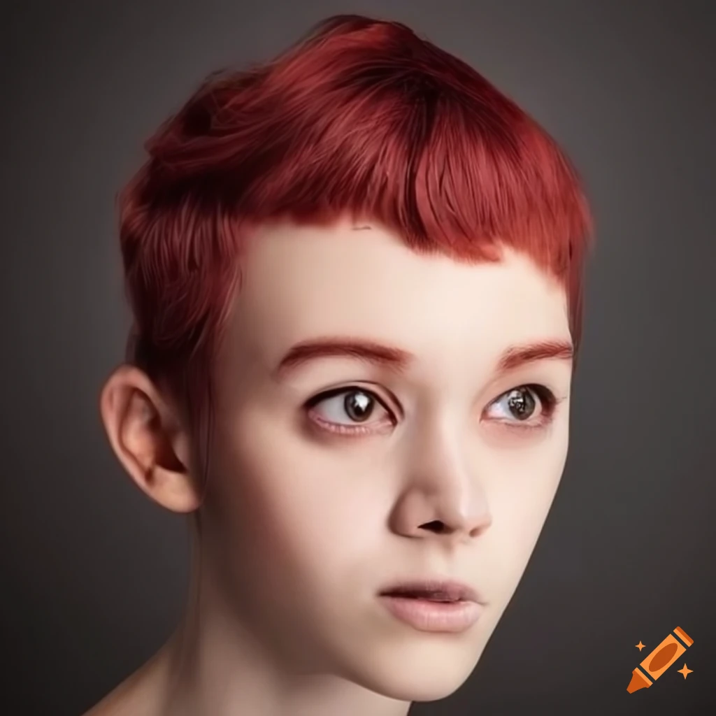 Art of a maroon-haired alien boy with pointed ears on Craiyon