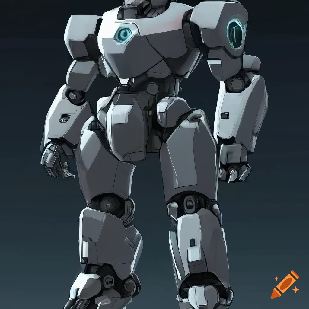 Black mecha in anime art style on Craiyon