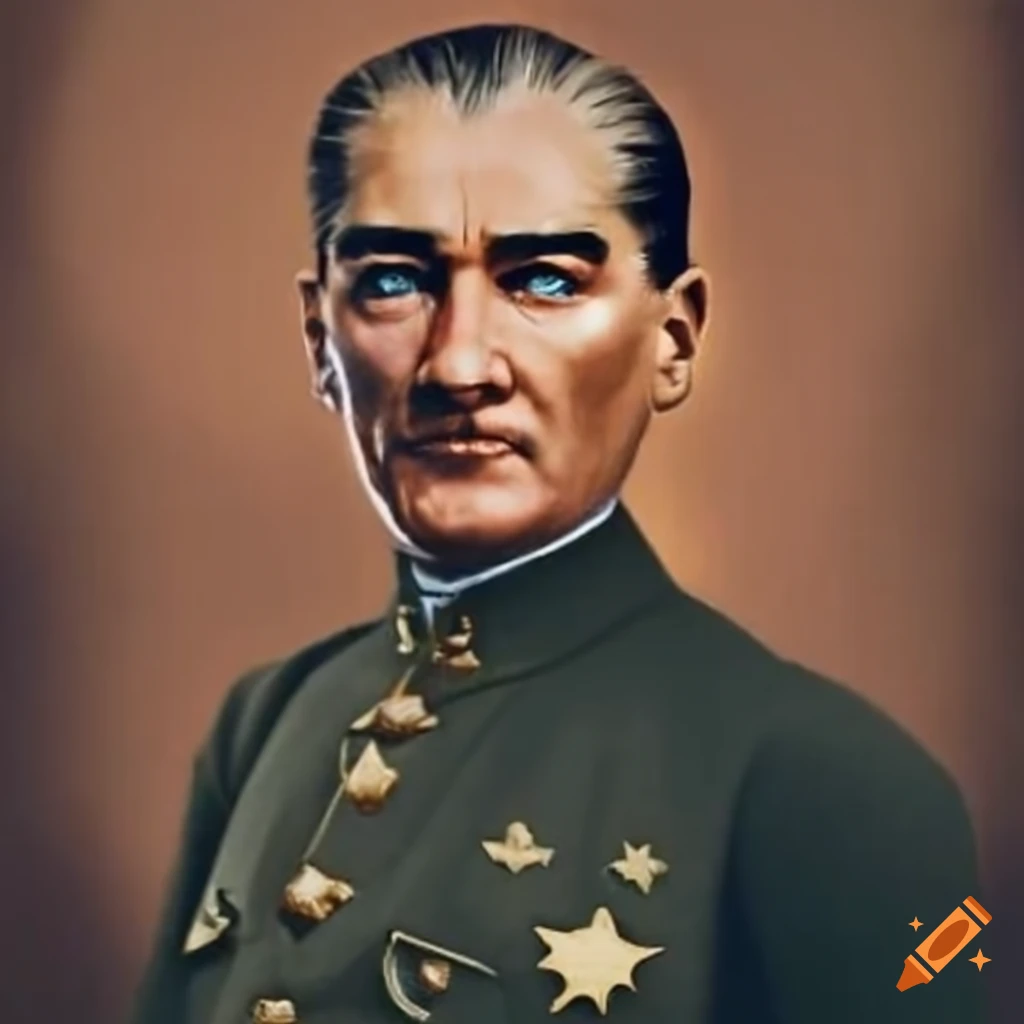 Portrait of mustafa kemal ataturk on Craiyon