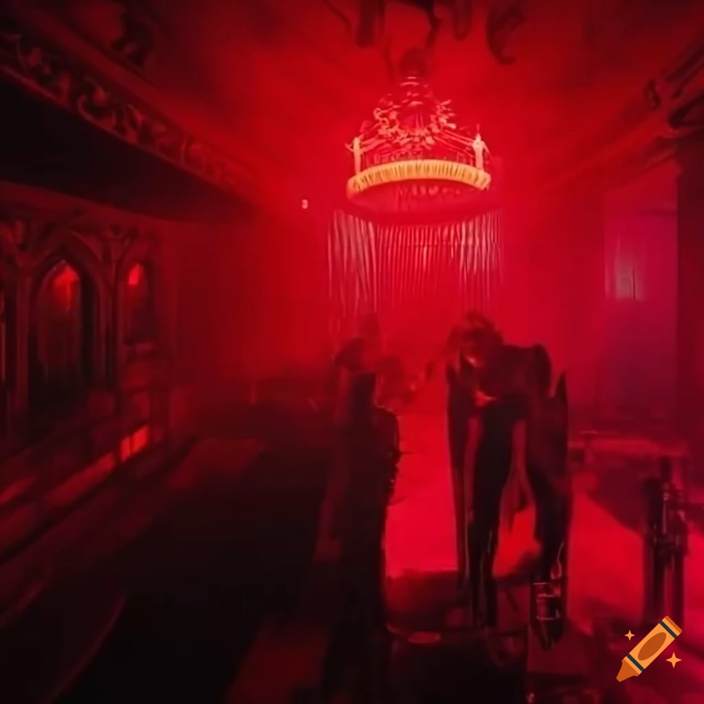 1980s gothic nightclub with red lighting on Craiyon