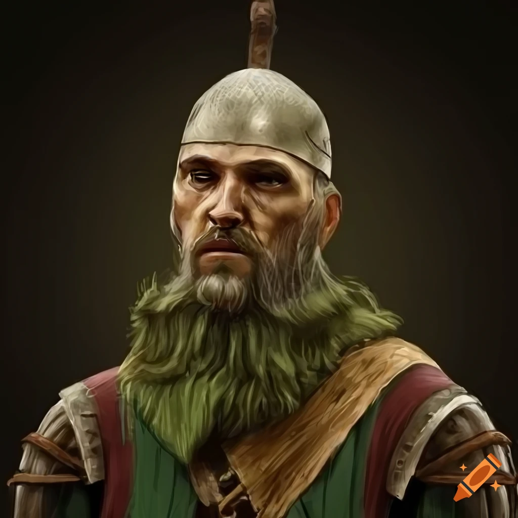 Portrait of a Medieval swamp soldier on Craiyon