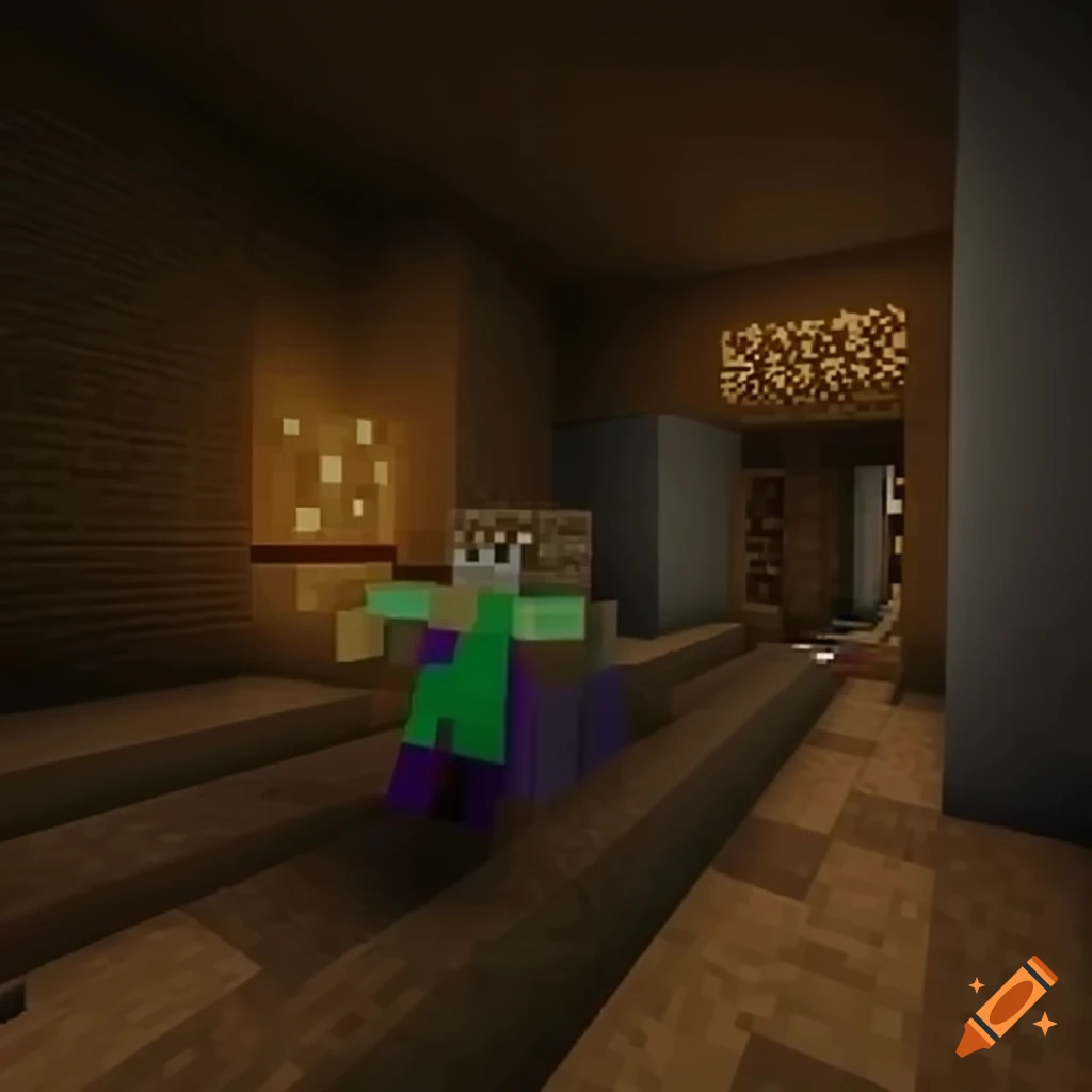 Minecraft's ongoing development on Craiyon