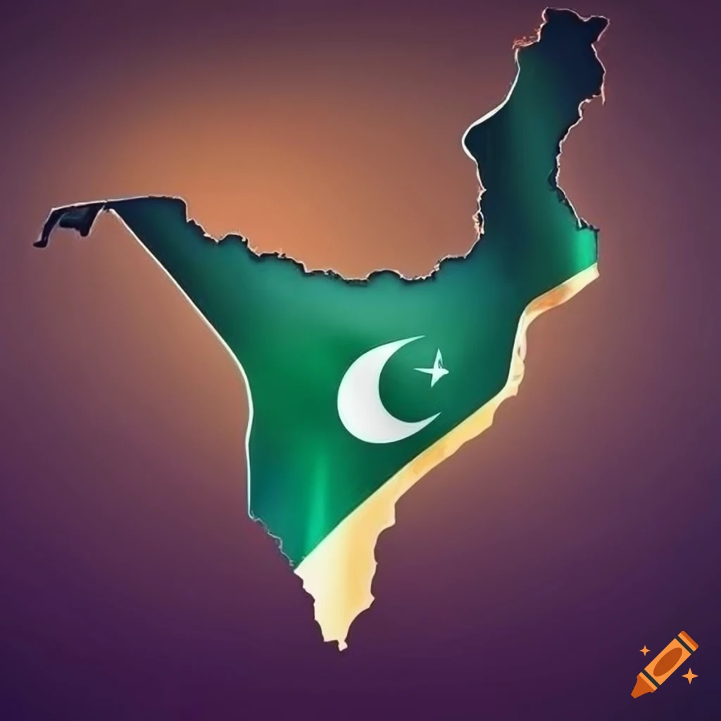 Map of Pakistan with marked cities on Craiyon