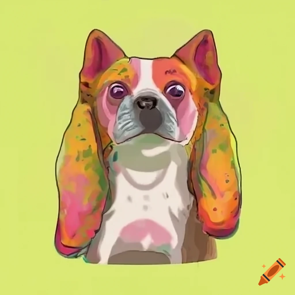 Colorful japanese animation with adorable dogs on Craiyon