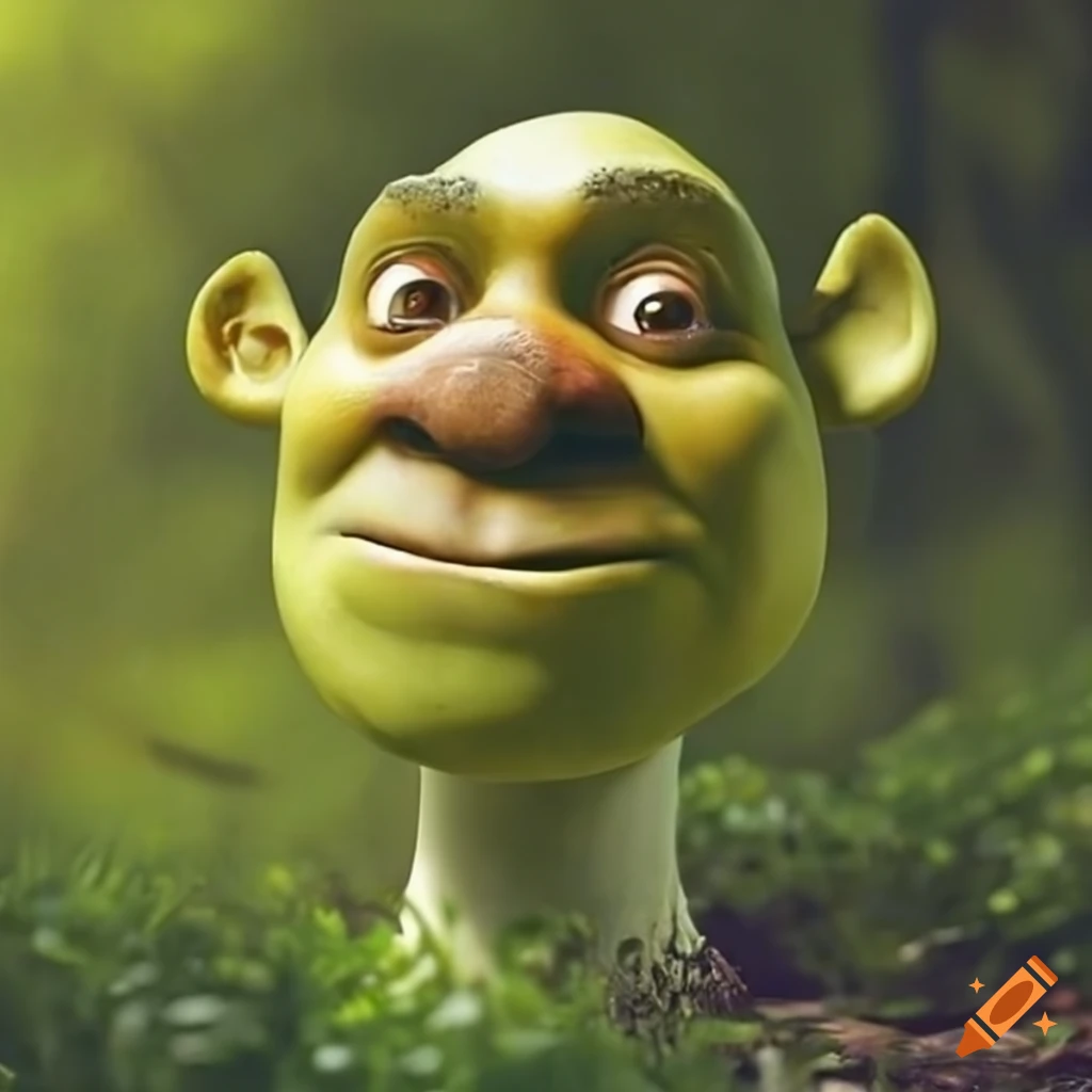 Green mushroom with shrek ears on Craiyon