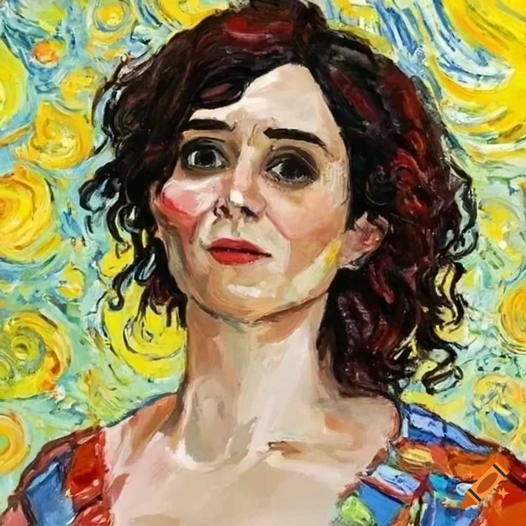 Portrait of isabel diaz ayuso in van gogh style on Craiyon
