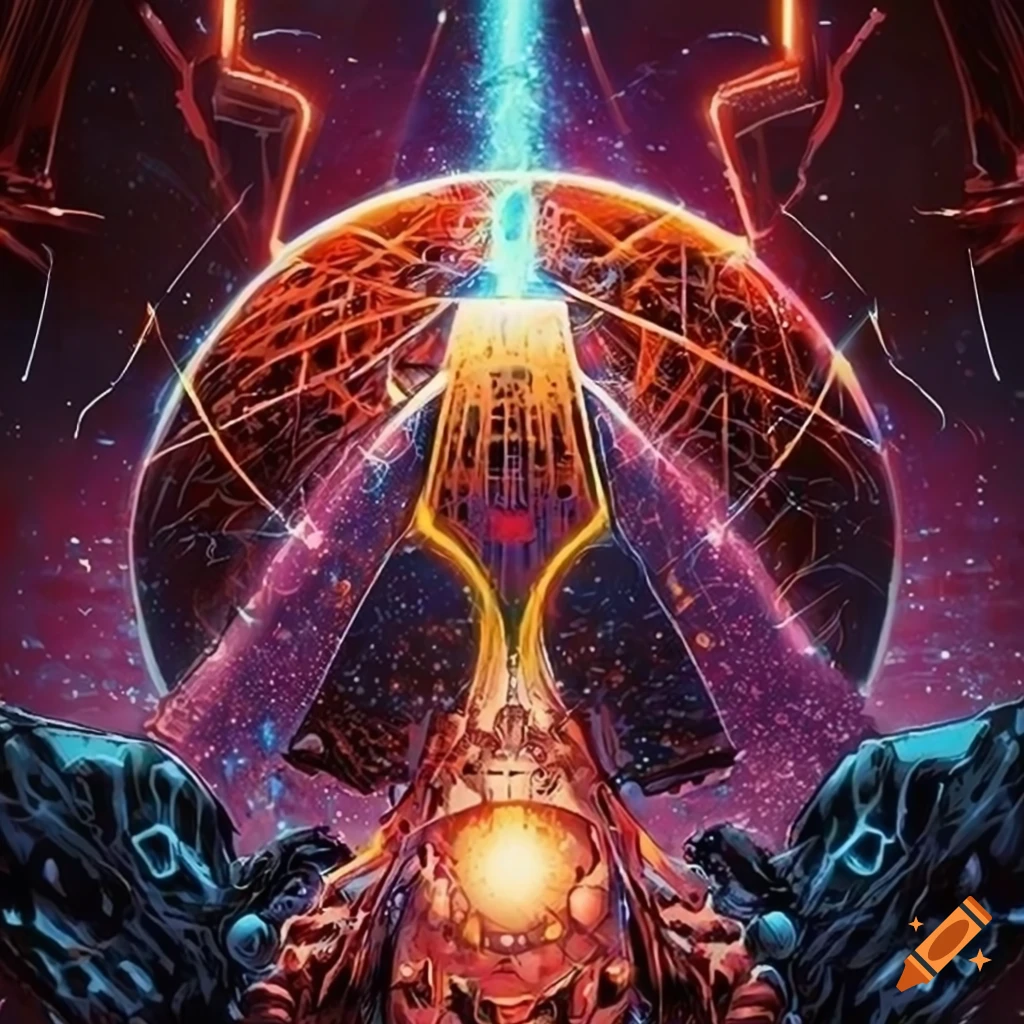 Cosmic power radiating from a scifi gateway on Craiyon