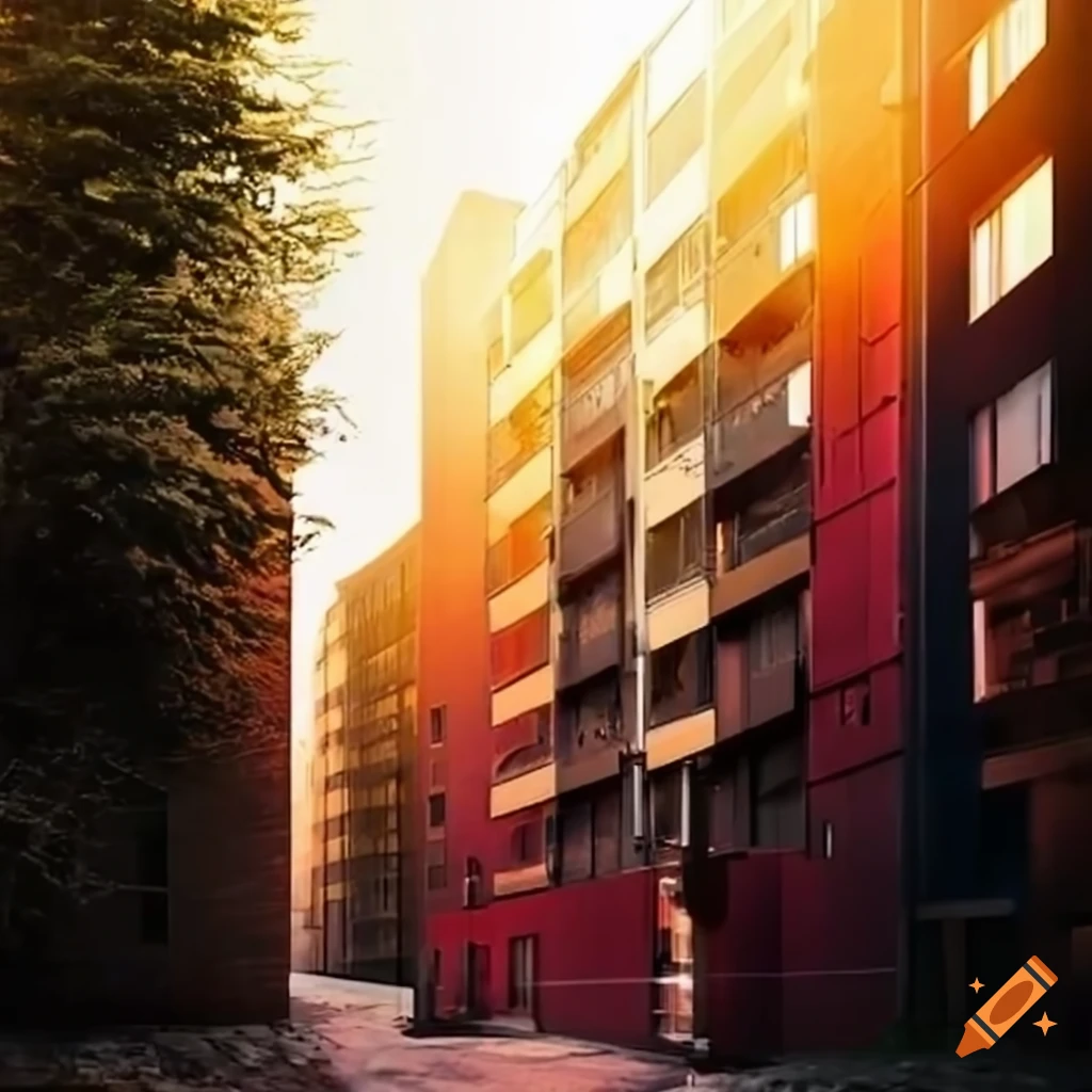 Warm modern residential building with access to nature on Craiyon