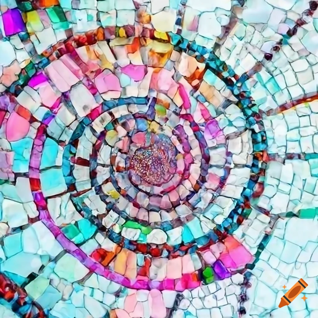 A vibrant mosaic representing the journey to academic success on Craiyon