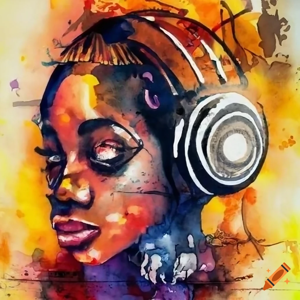 Graffiti mural with a deejay theme