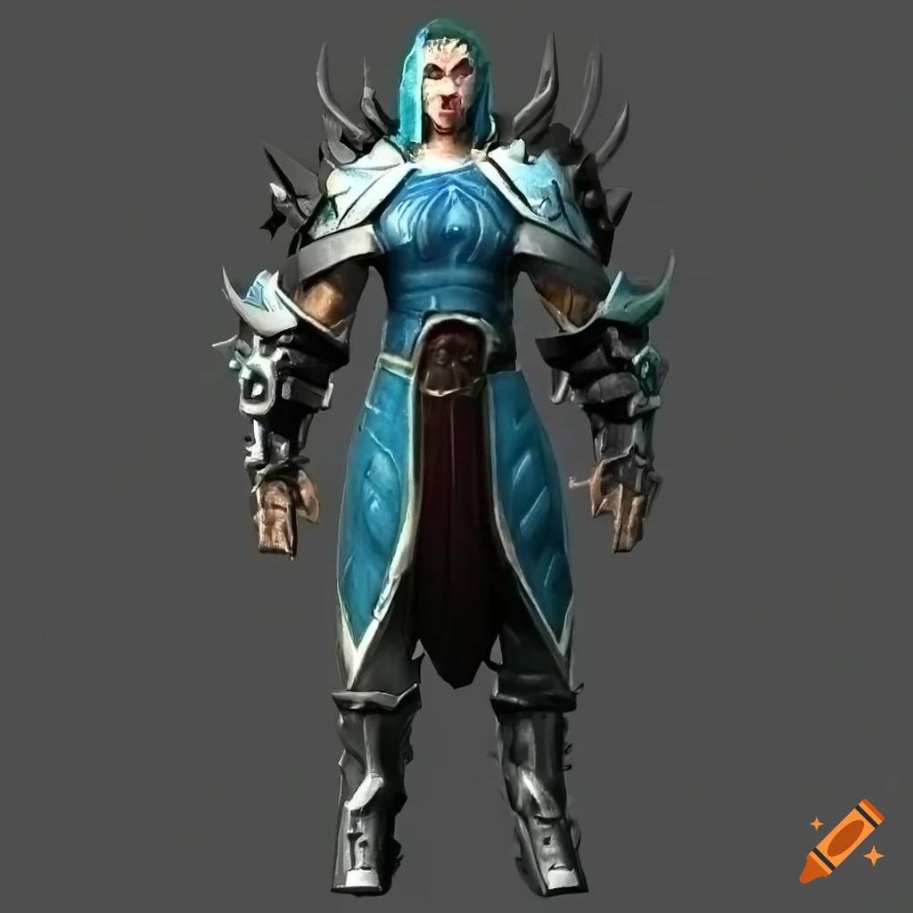 Female barbarian wearing ice gauntlets and helmet on Craiyon