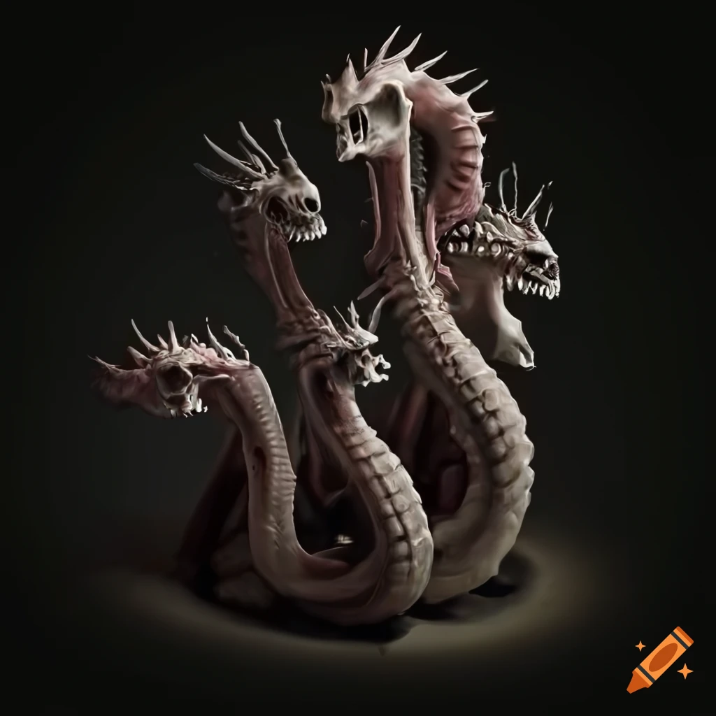 Skeletal hydra illustration on Craiyon