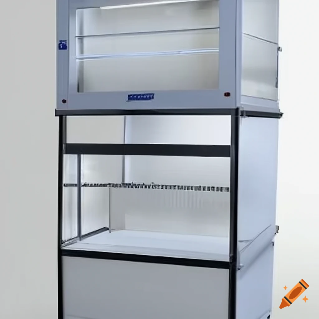 Realistic image of an open fume hood in a lab on Craiyon