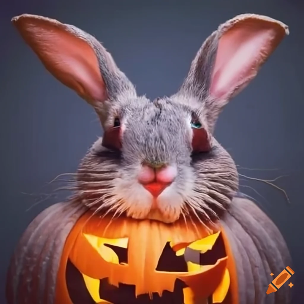 Halloween bunny in the woods on Craiyon