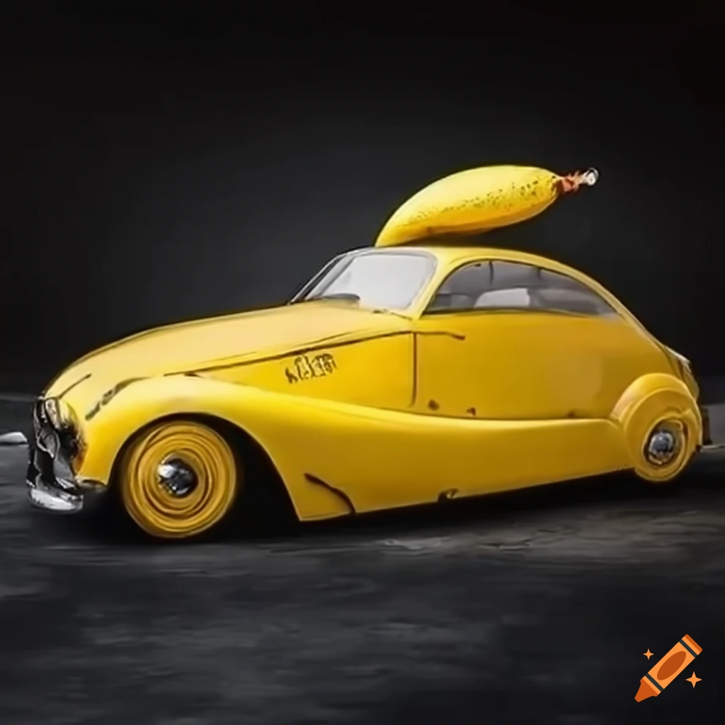 Surrealistic car shaped like a banana on Craiyon