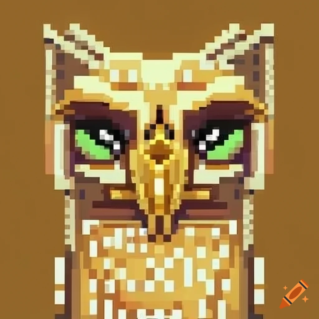 Cute golden totem pixel art