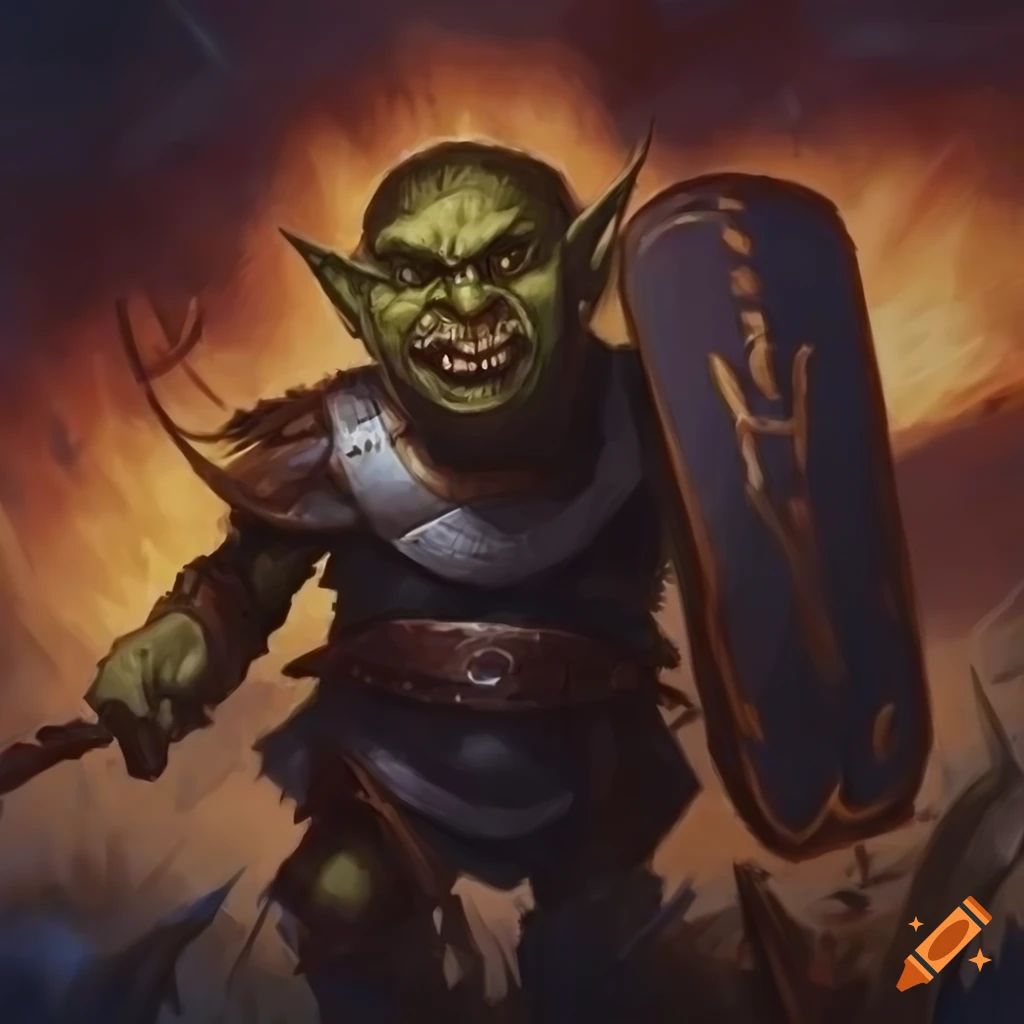 Artwork of teferi and a goblin crusader on Craiyon