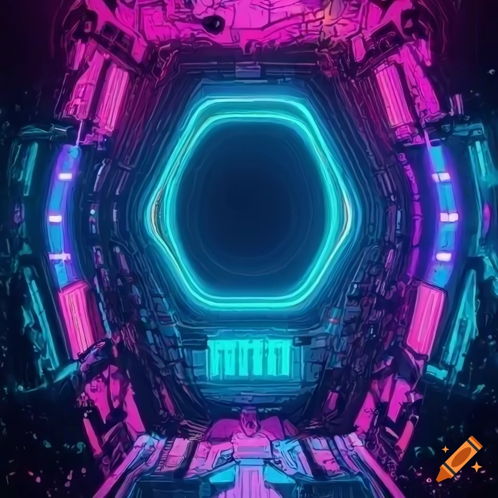 Neon cyberpunk music event poster