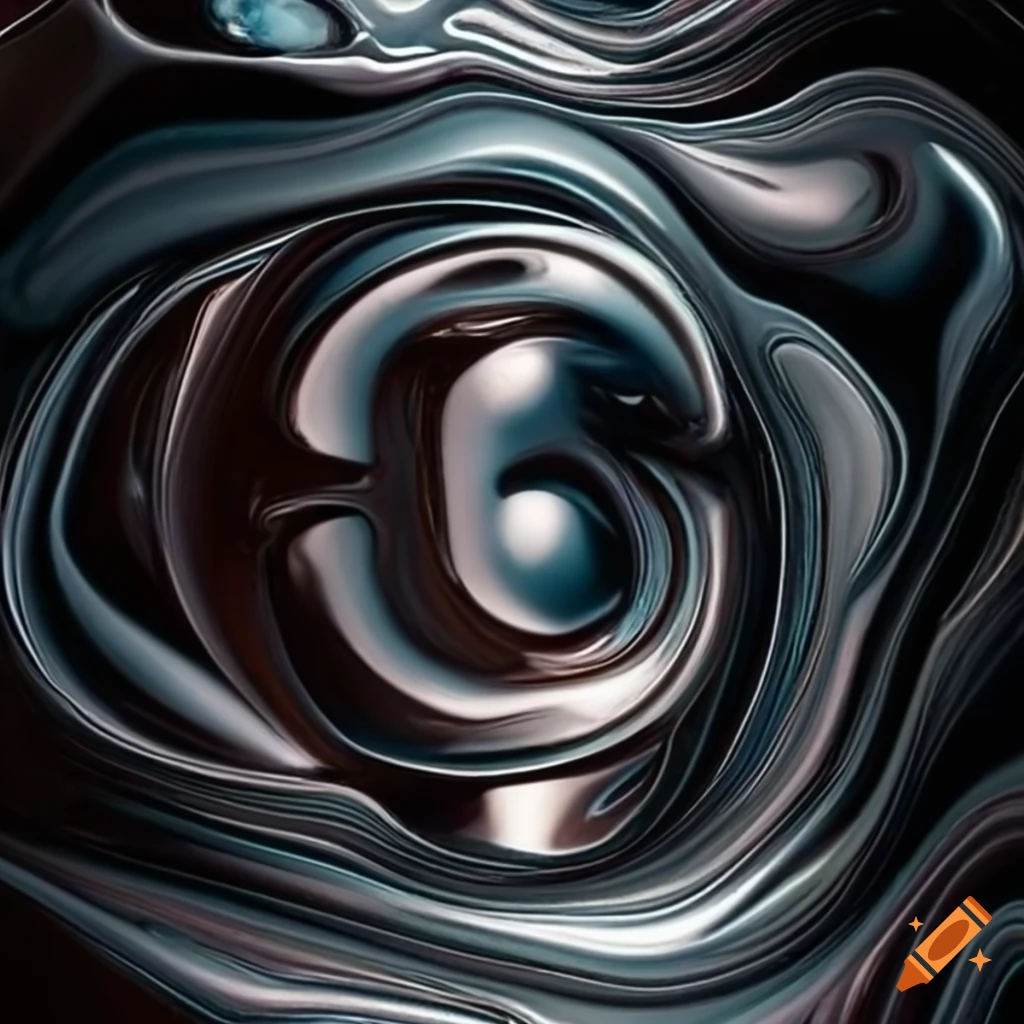 Liquid metal typography with 'love' design on Craiyon