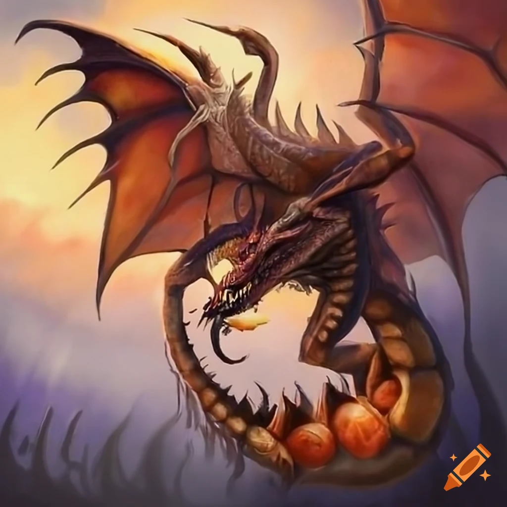 Dragon with dual scorpion stingers on Craiyon