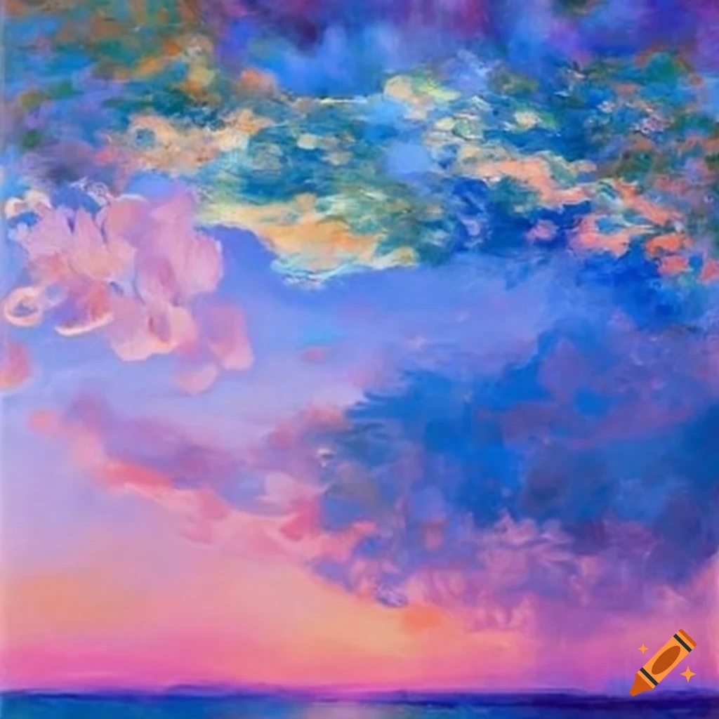 Monet-inspired painting of a lovely sky on Craiyon