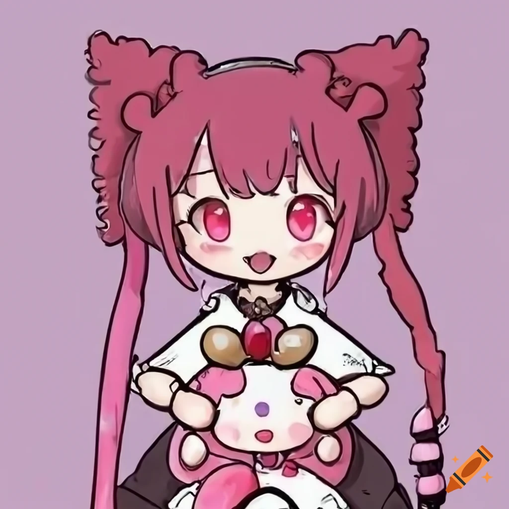 Cute demon girl illustration on Craiyon