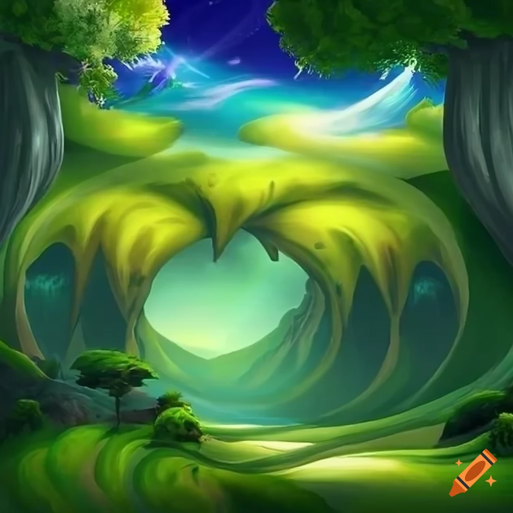 Landscape of a magical world on Craiyon