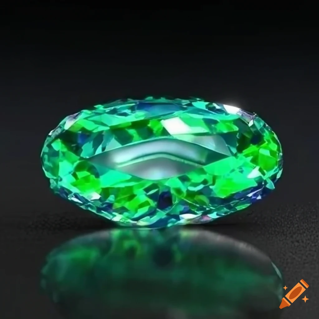 Hyper realistic artwork of a beautiful mermaid with emerald and diamond ...