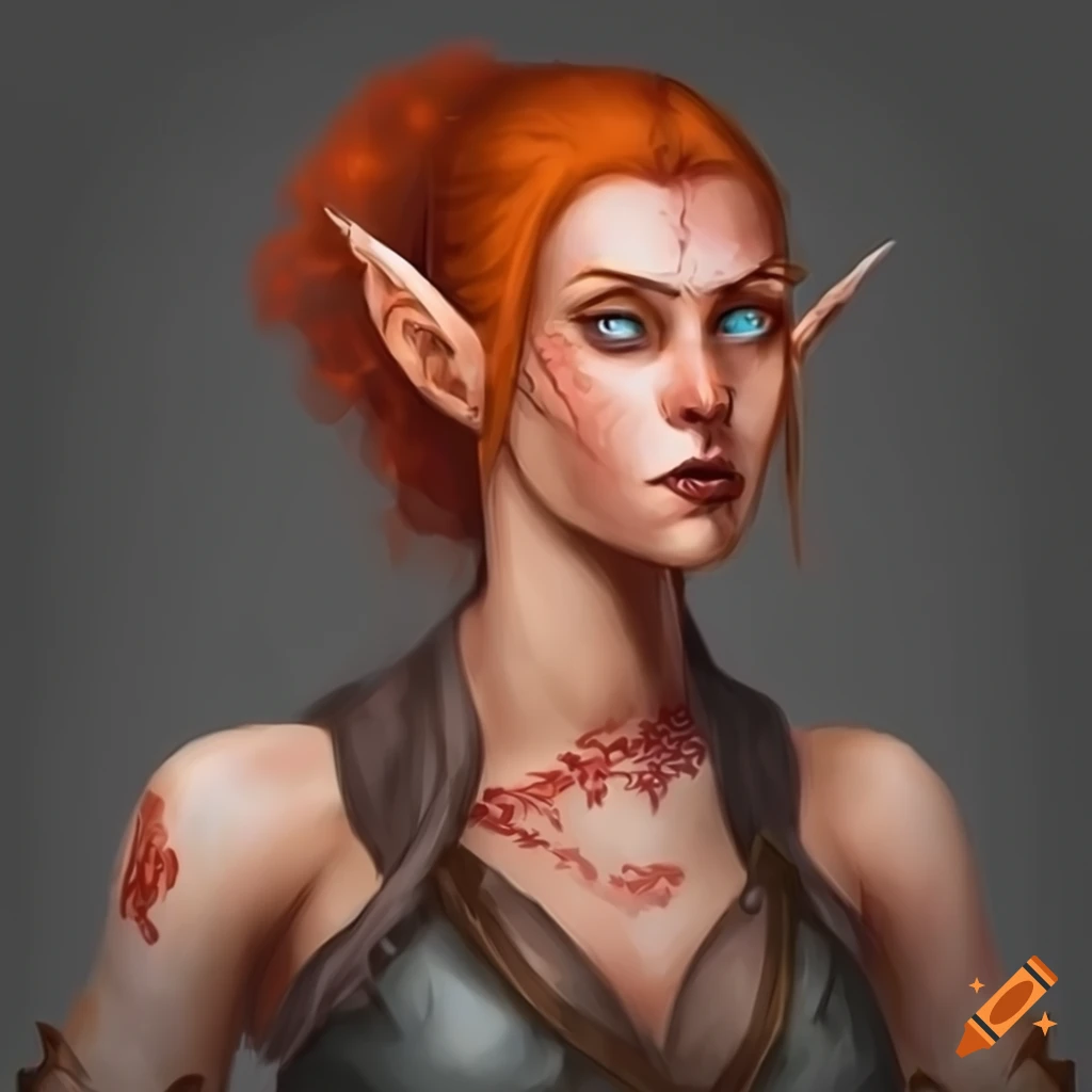 Art Of A Fierce Half Elf Cleric Woman On Craiyon