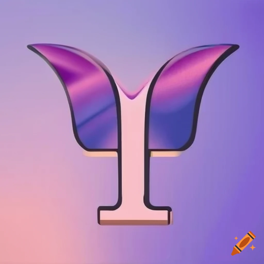 Psi symbol with butterfly logo in pastel colors