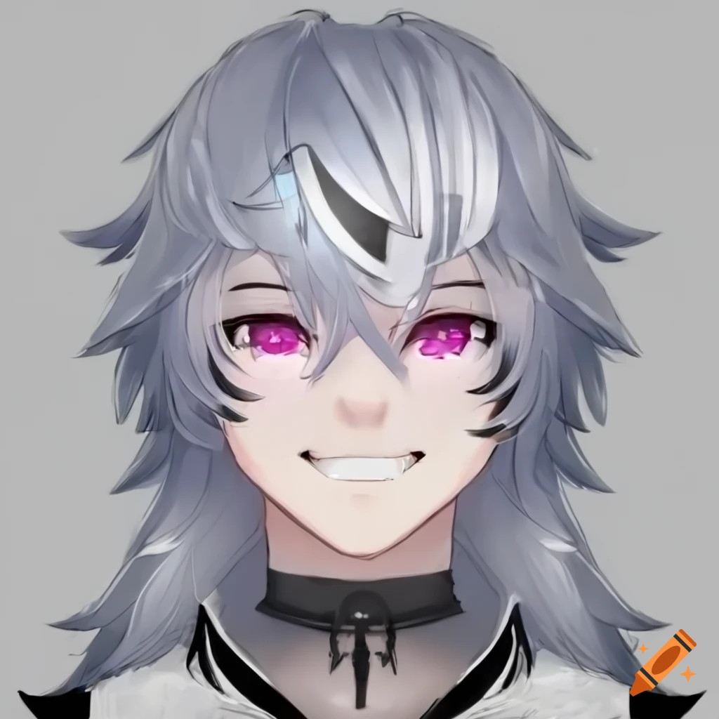 Image of a white-haired male vtuber with angelic aura