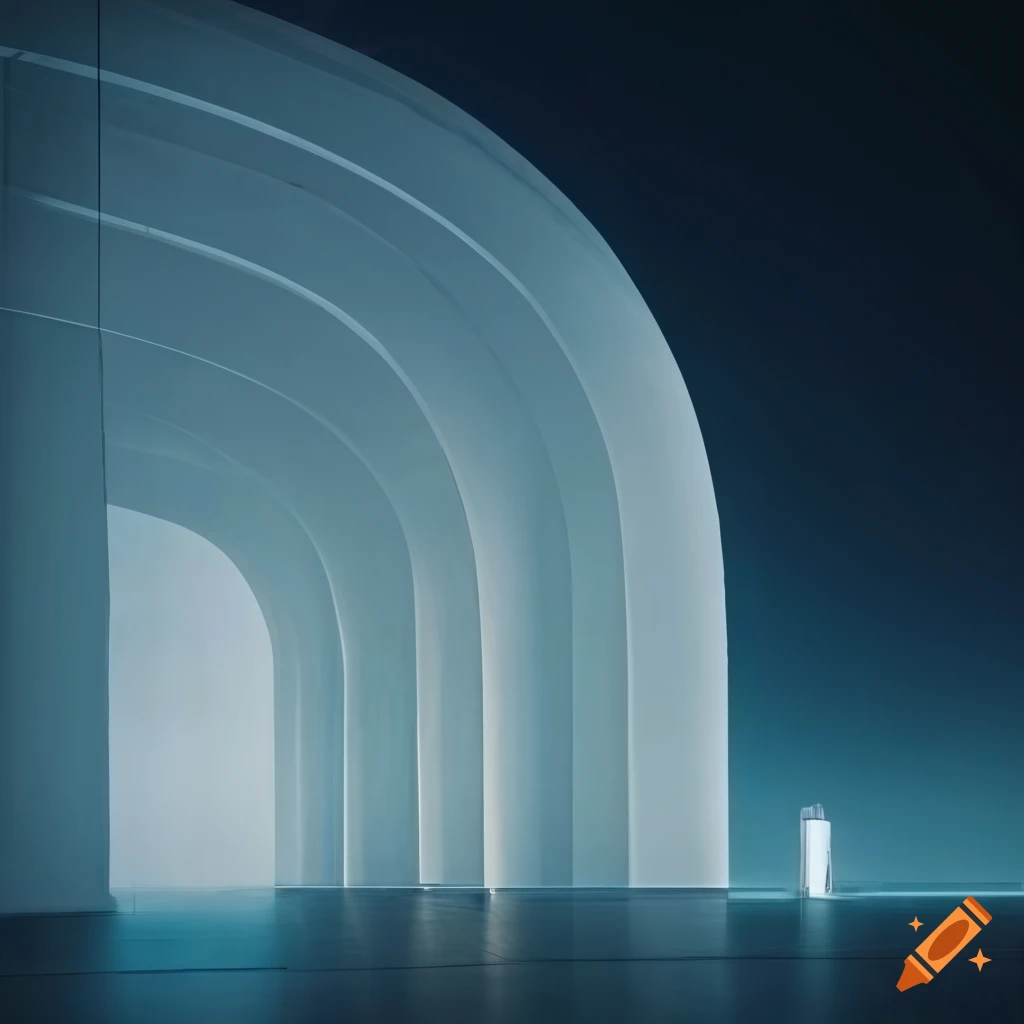 Translucent architectural structure with white arches on Craiyon