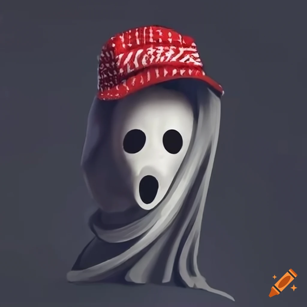 Satirical image of a ghost wearing a MAGA hat on Craiyon