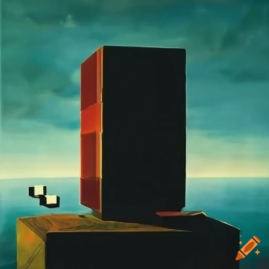 Surreal computer art with floating cubes and vibrant colors on Craiyon