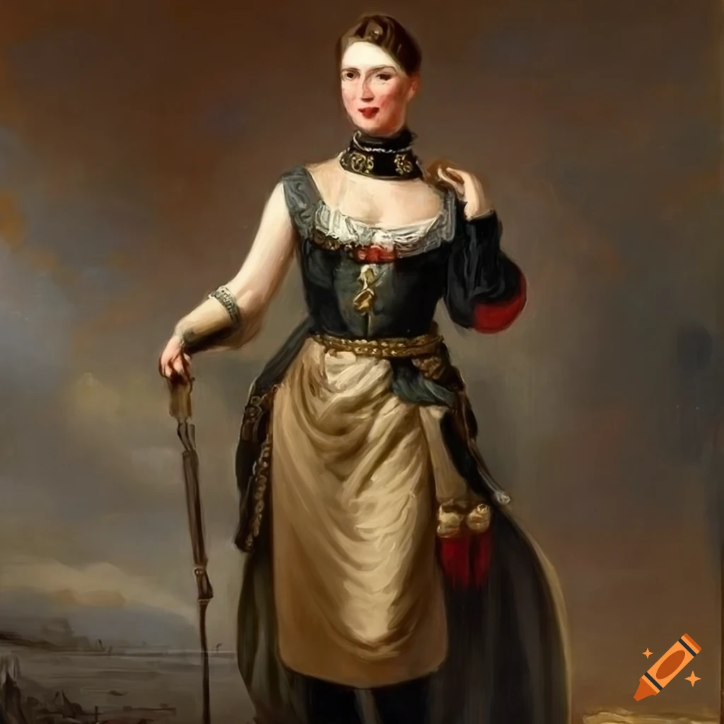 Victory portrait of a strong female military figure on Craiyon