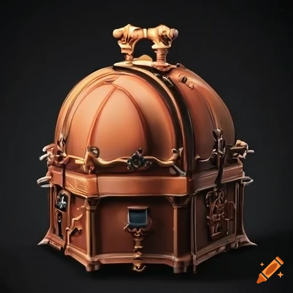 Illustration of treasure chests in a video game on Craiyon