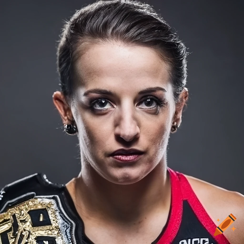 Close-up portrait of ruby riott in ufc attire on Craiyon