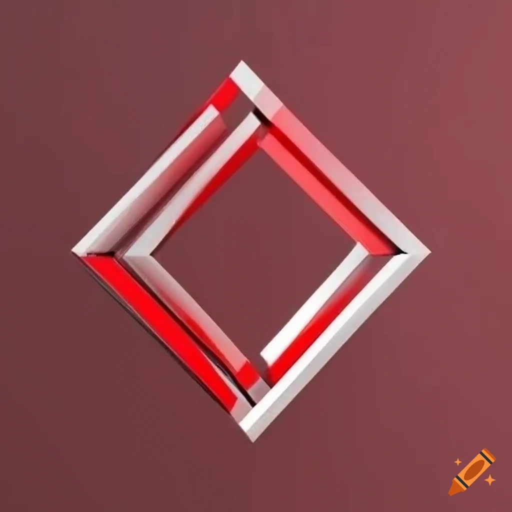 Modern 3D red rhombus logo on Craiyon