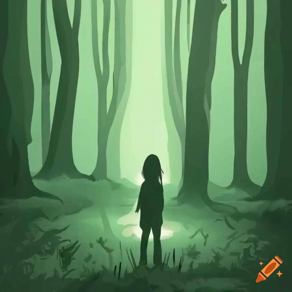 Drawing of a forest on Craiyon