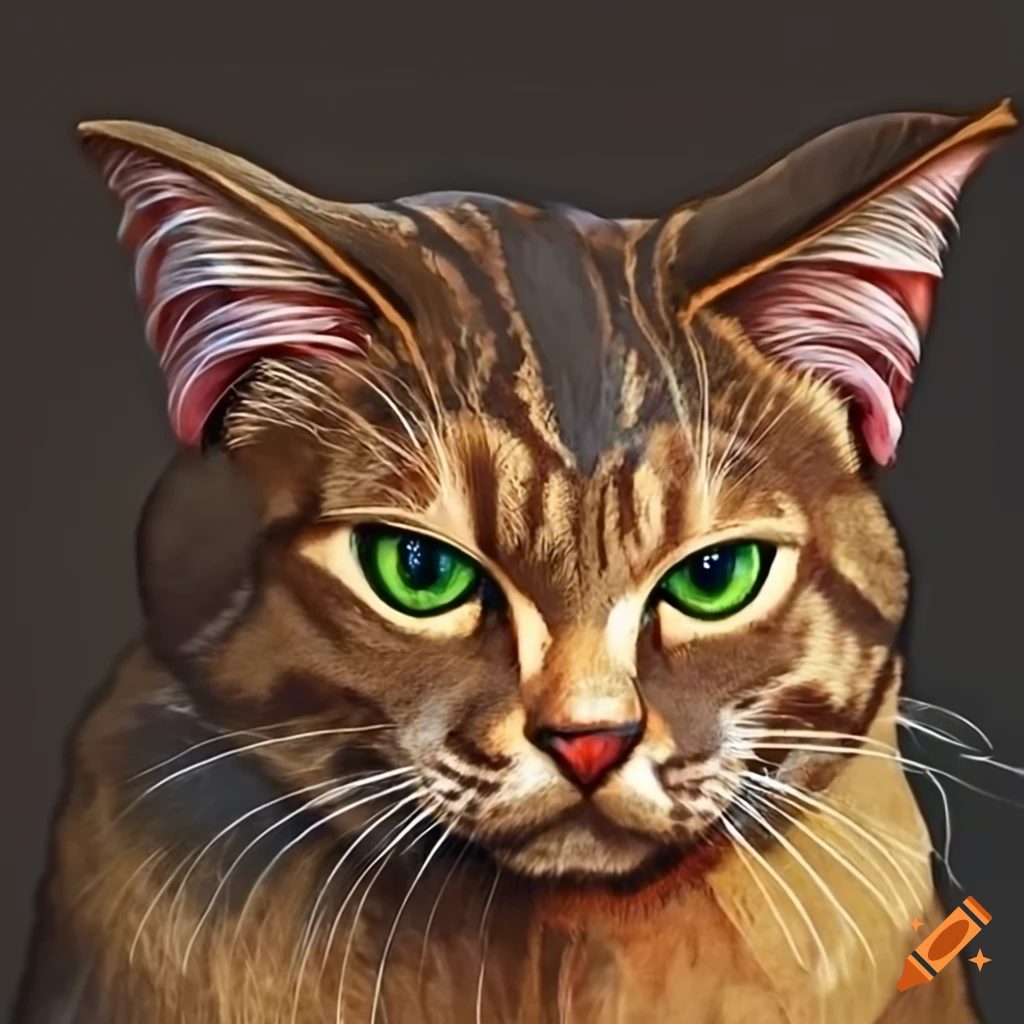 Drawing of a brown fur cat on Craiyon