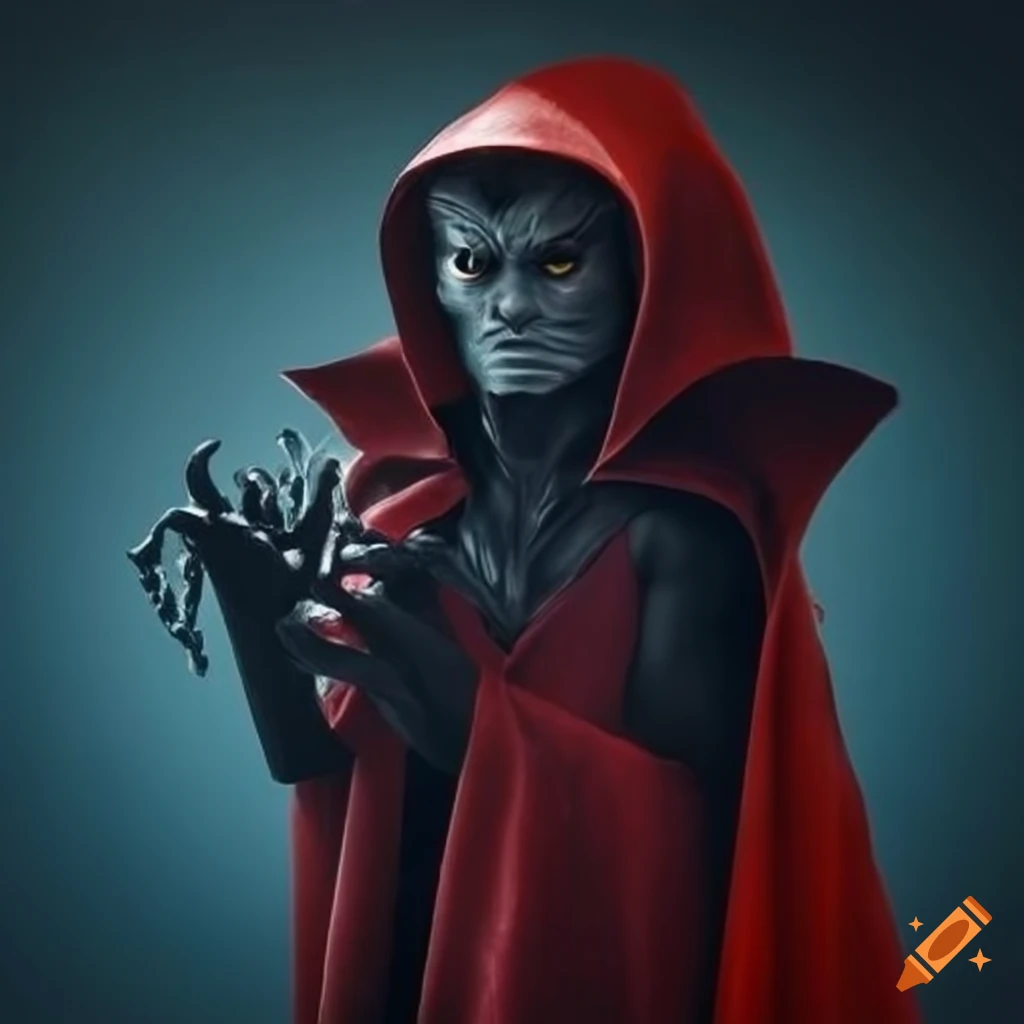 Cosplay of a dark figure in outer space