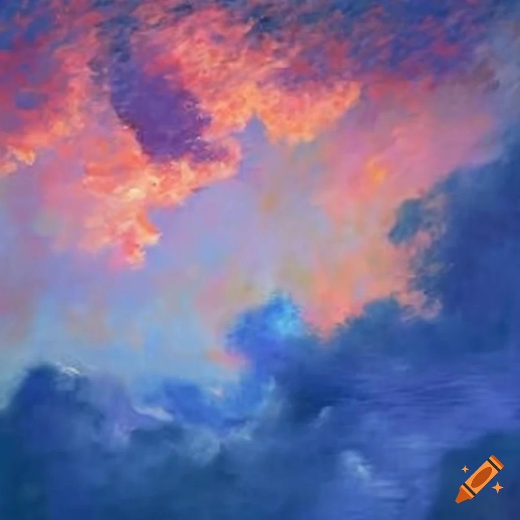 Monet's beautiful sky painting on Craiyon