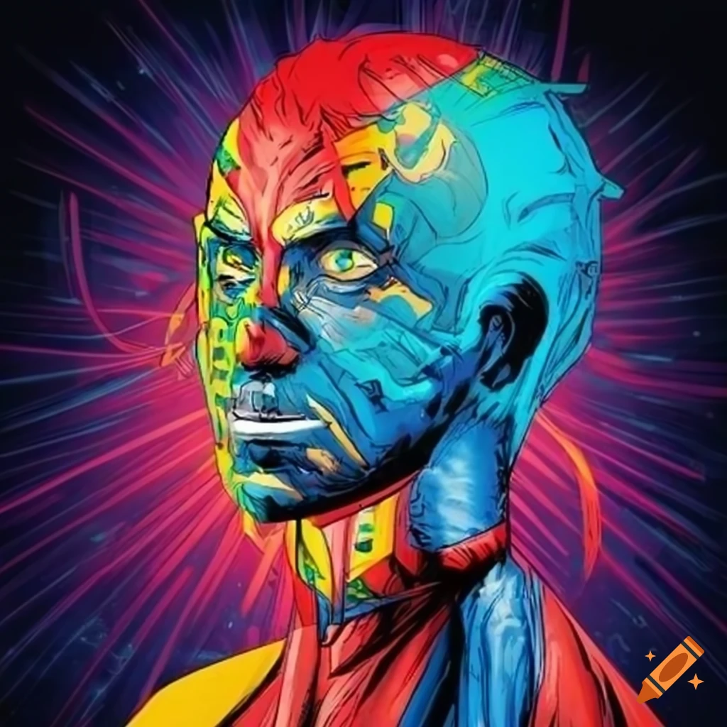 Dynamic and colorful comic book cover