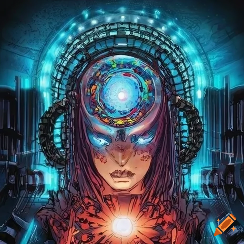 Cosmic power radiating from a scifi gateway on Craiyon