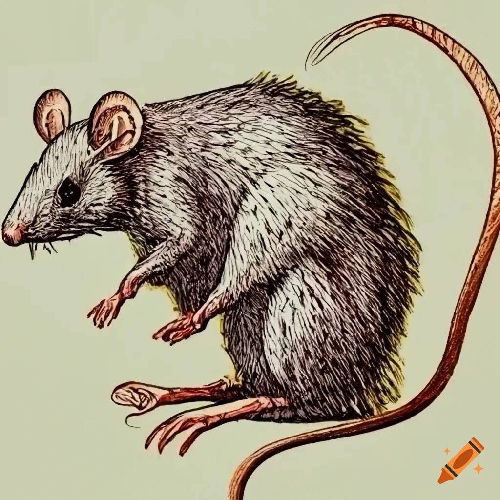 Medieval illustration of a rat in da vinci style on Craiyon
