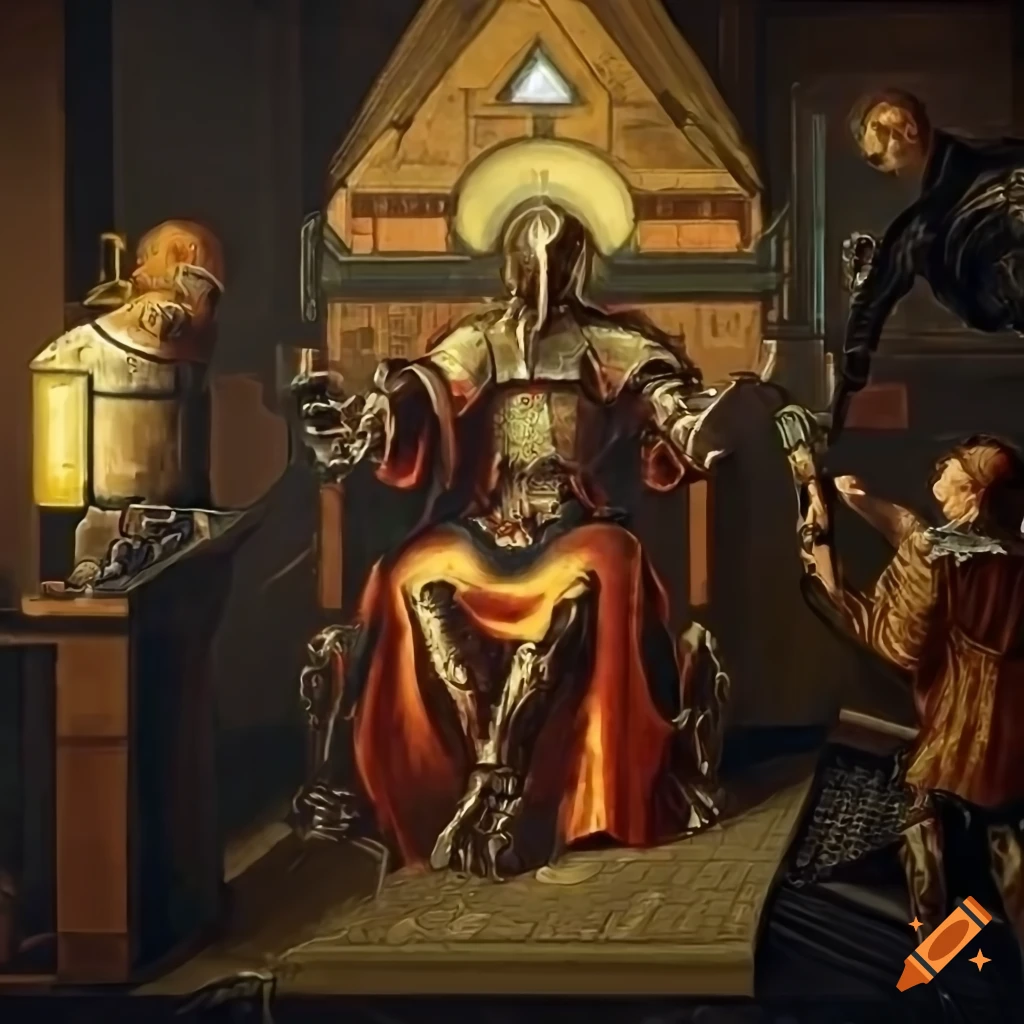 Cyberpunk Renaissance artwork featuring a robot god on Craiyon