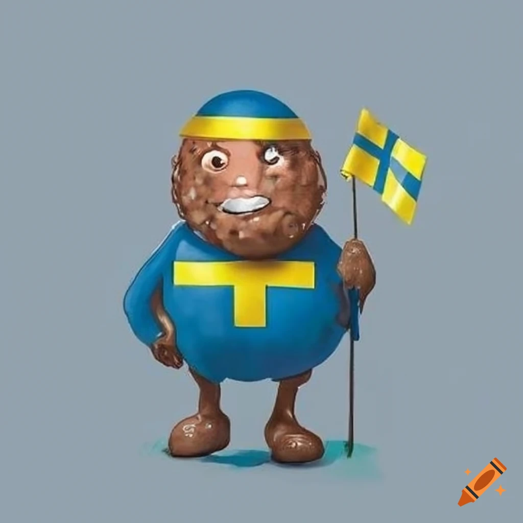 Character from a Frank Miller graphic novel holding the Swedish flag on ...
