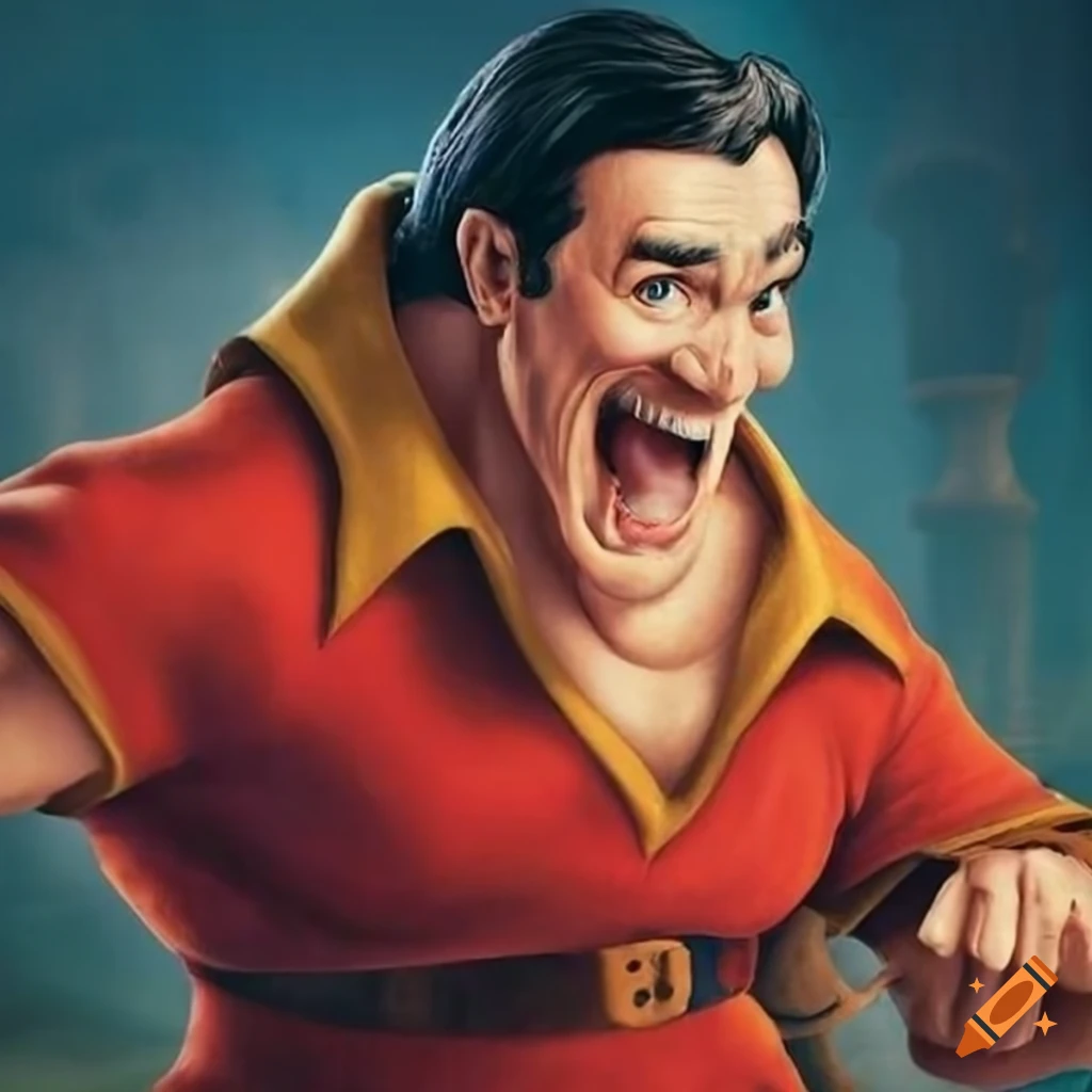 Gaston holding a goose in lifelike detail on Craiyon