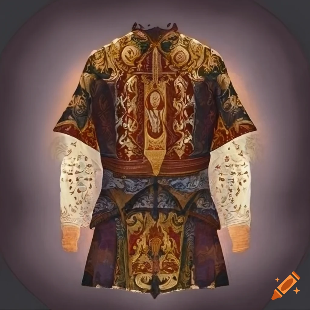 Men's saxon tunic with corinthian pattern