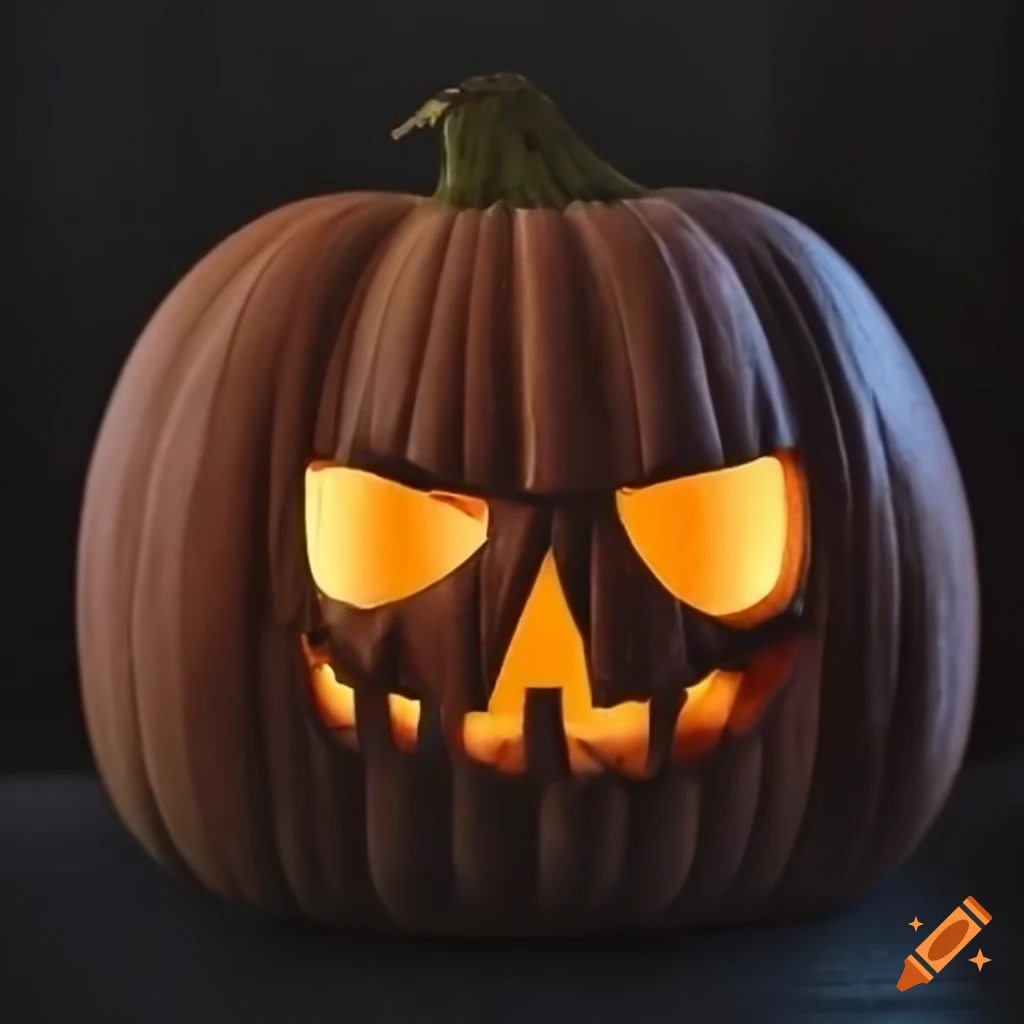 Carving traditional jack-o-lanterns on Craiyon